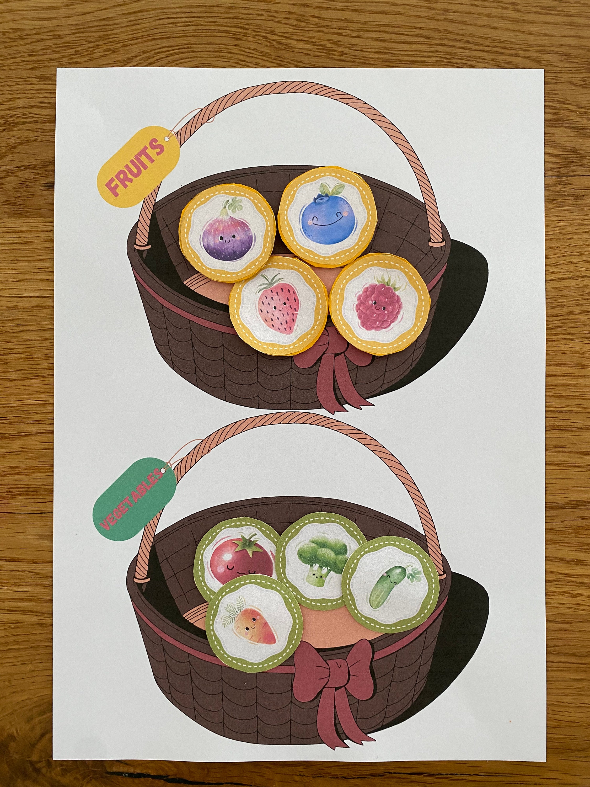 SORTING* Fruits and Vegetables Sorter for Toddlers, Sorting Game for ...