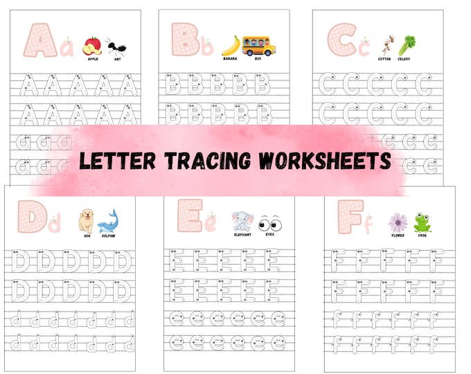 ABC Tracing Worksheets for Preschooler, Alphabet Tracing Pages for Kids ...