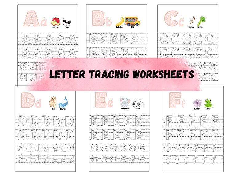ABC Tracing Worksheets for Preschooler, Alphabet Tracing Pages for Kids ...
