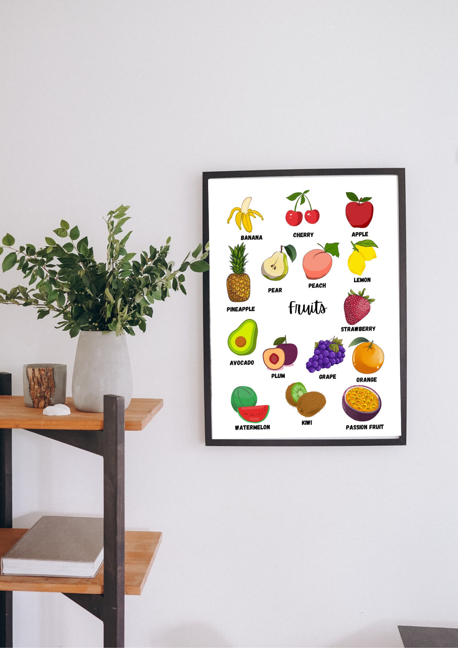 Fruits and Vegetables Posters for Kids, Learning Healthy and Unhealthy ...
