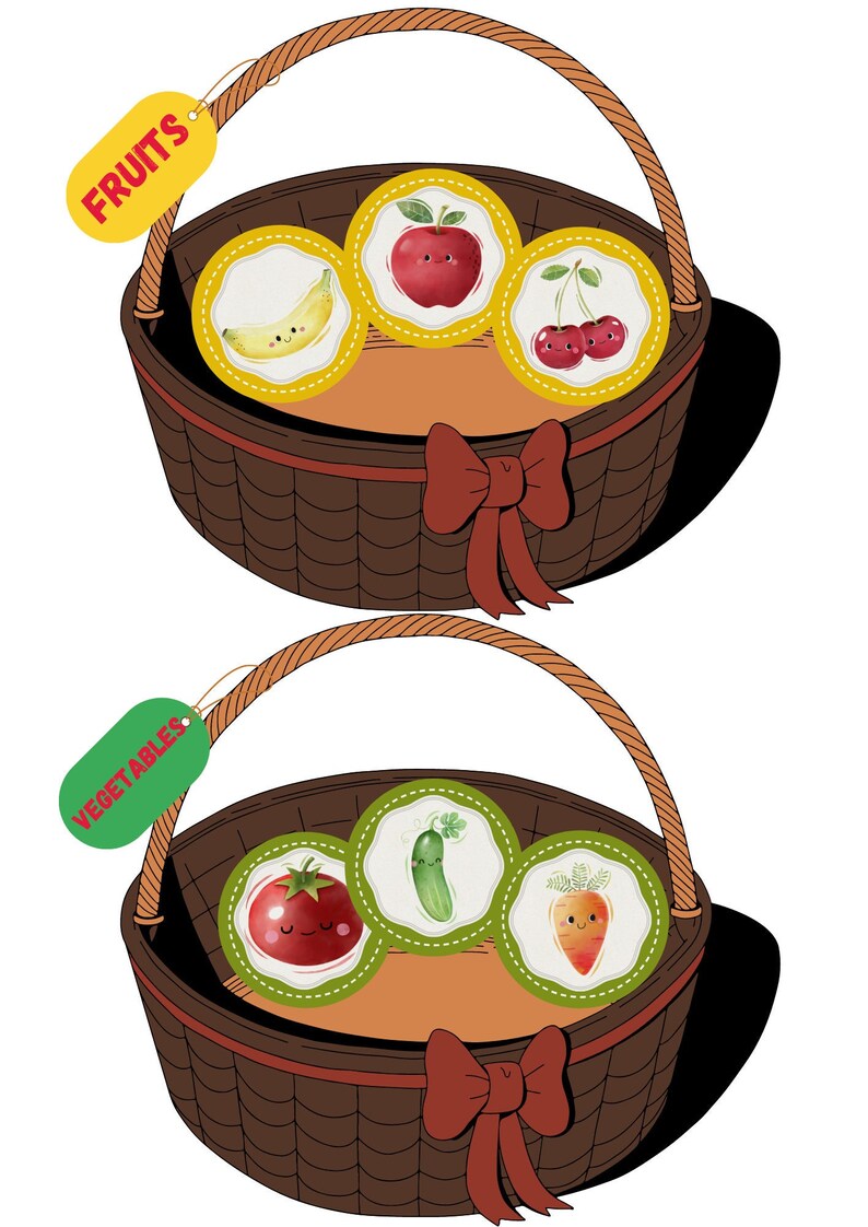 SORTING* Fruits and Vegetables Sorter for Toddlers, Sorting Game for ...