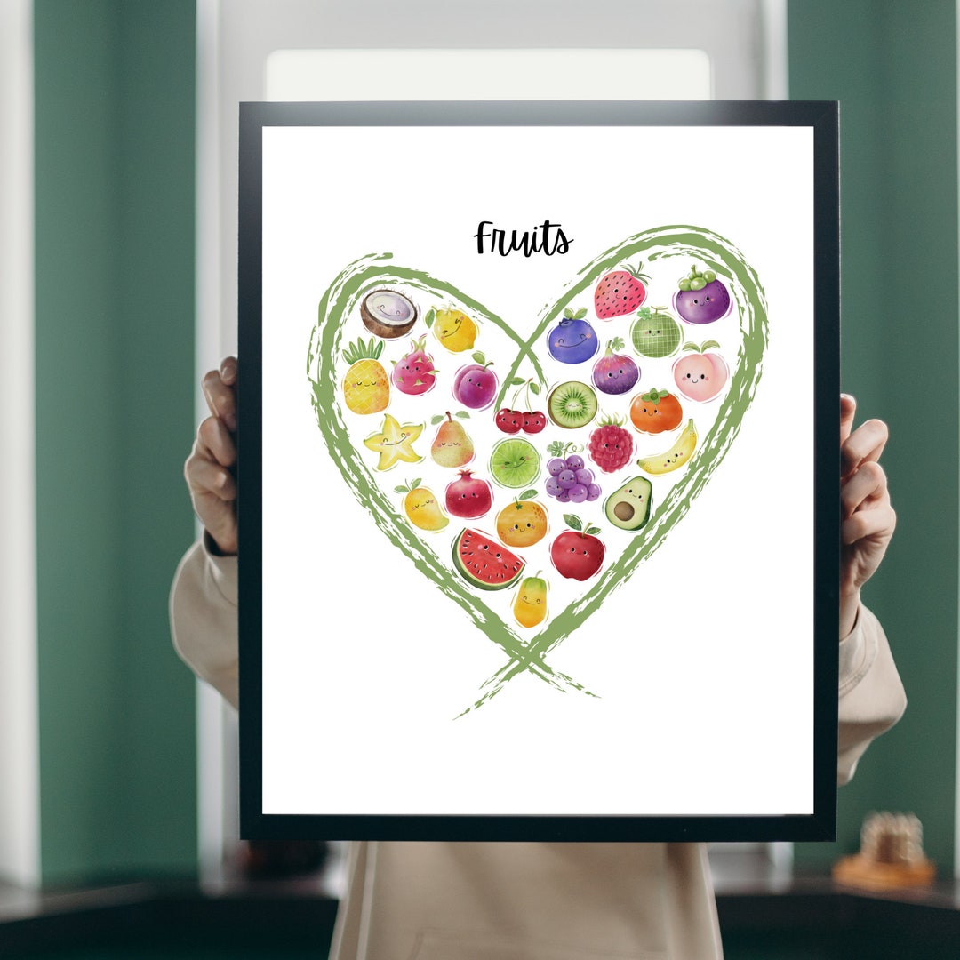 Fruits Poster for Kids/toddlers. Educational Food Poster for Children ...