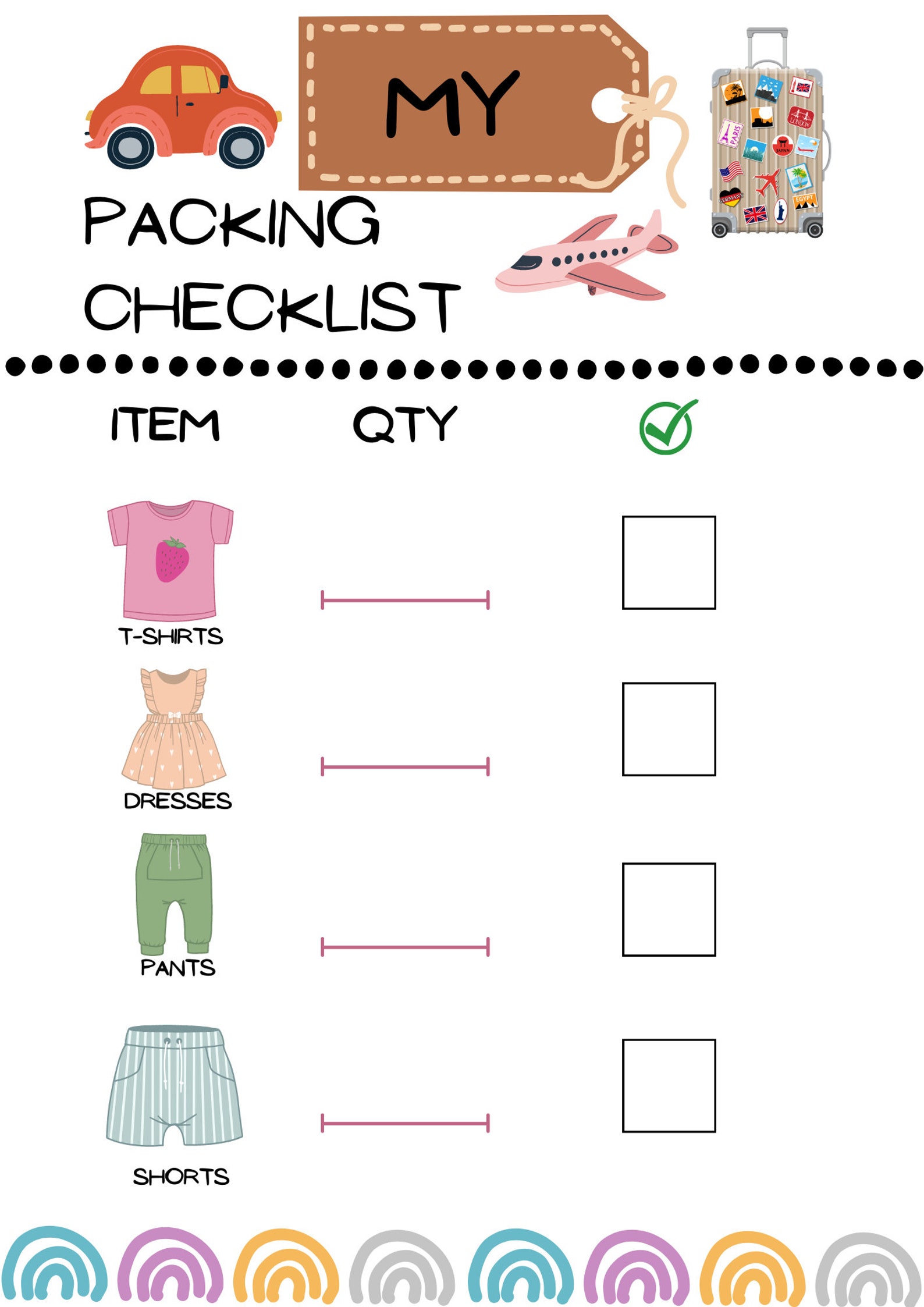 Kids Packing Checklist, Vacation Packing List, Kids Travel Packing List ...