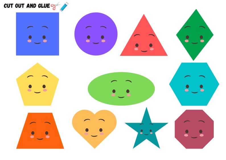 Shapes Poster, Shapes Printable Activity Pages for Toddlers, Shapes ...