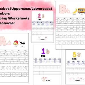 Printable Alphabet and Numbers Tracing Worksheets for Preschooler ...
