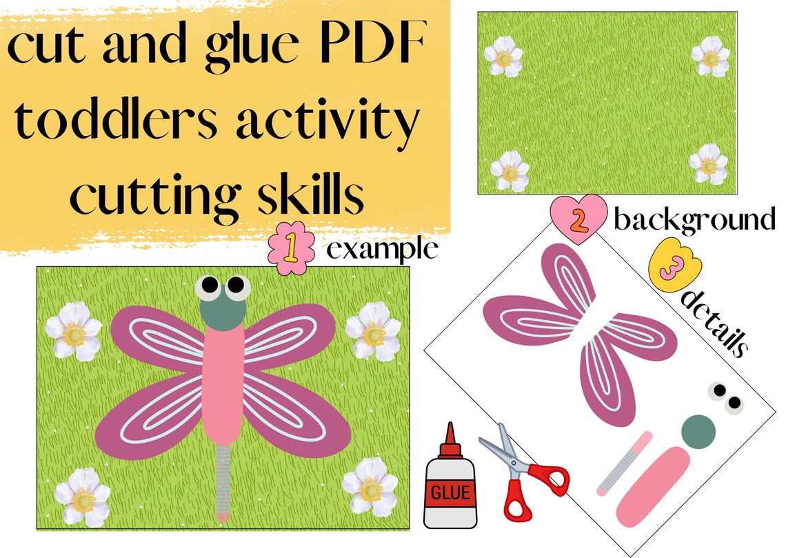 Cut and Glue Printable Sheets for Toddlers, Cut and Glue Activity PDF ...