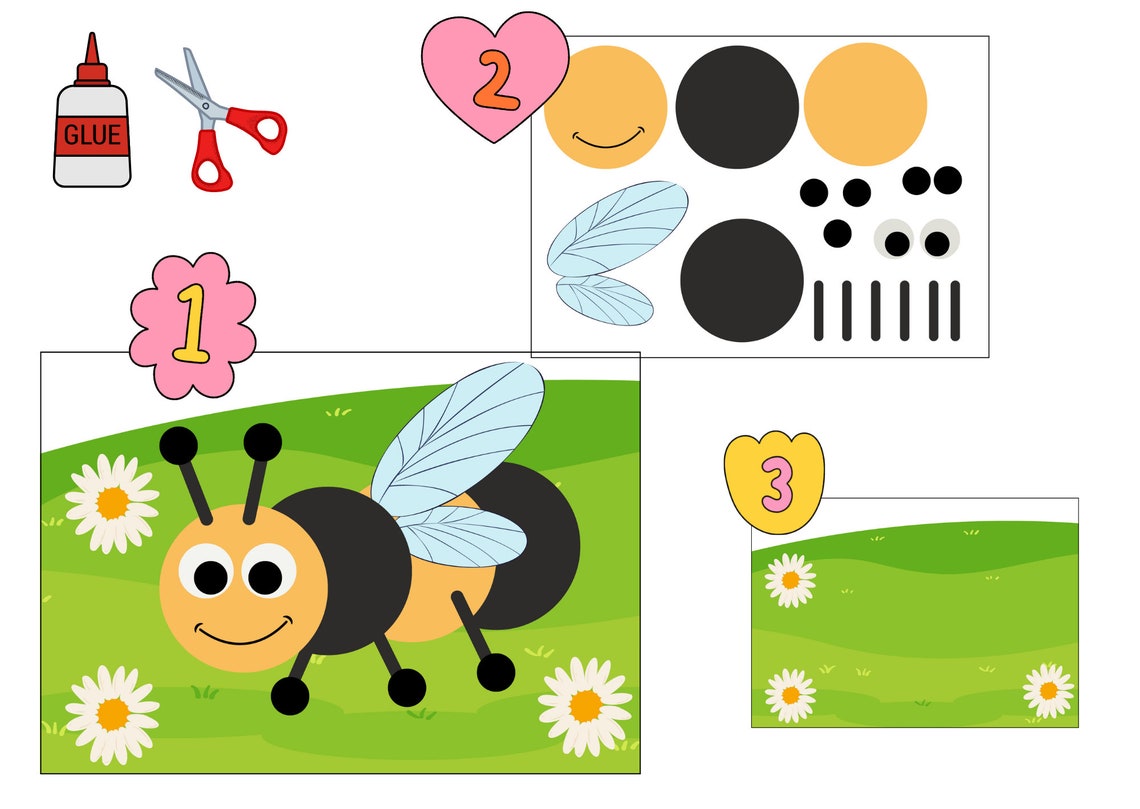 Cut and Glue Printable Sheets for Toddlers, Cut and Glue Activity PDF ...