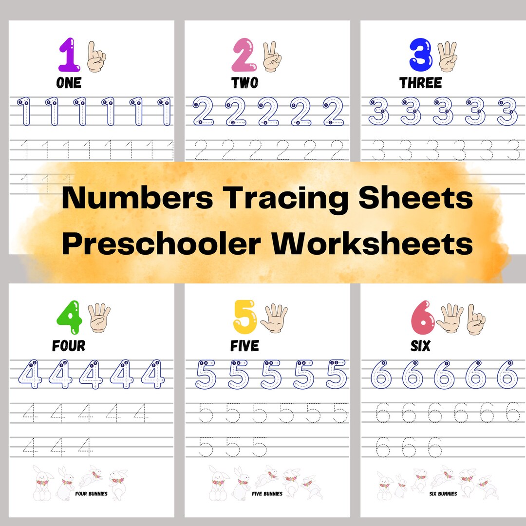 Numbers Tracing Worksheets for Preschooler, 1-9 Tracing Numbers Pages ...