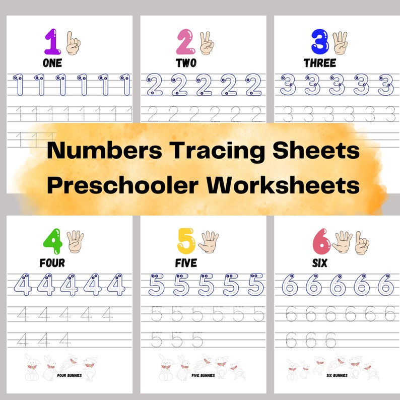 Numbers Tracing Worksheets for Preschooler, 1-9 Tracing Numbers Pages ...