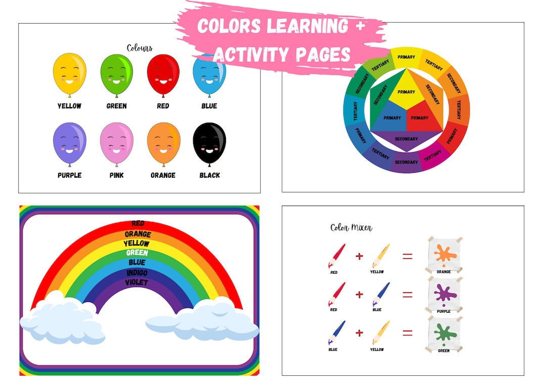 Colors Learning for Toddlers, Colors Learning Printable Pages/sheets ...
