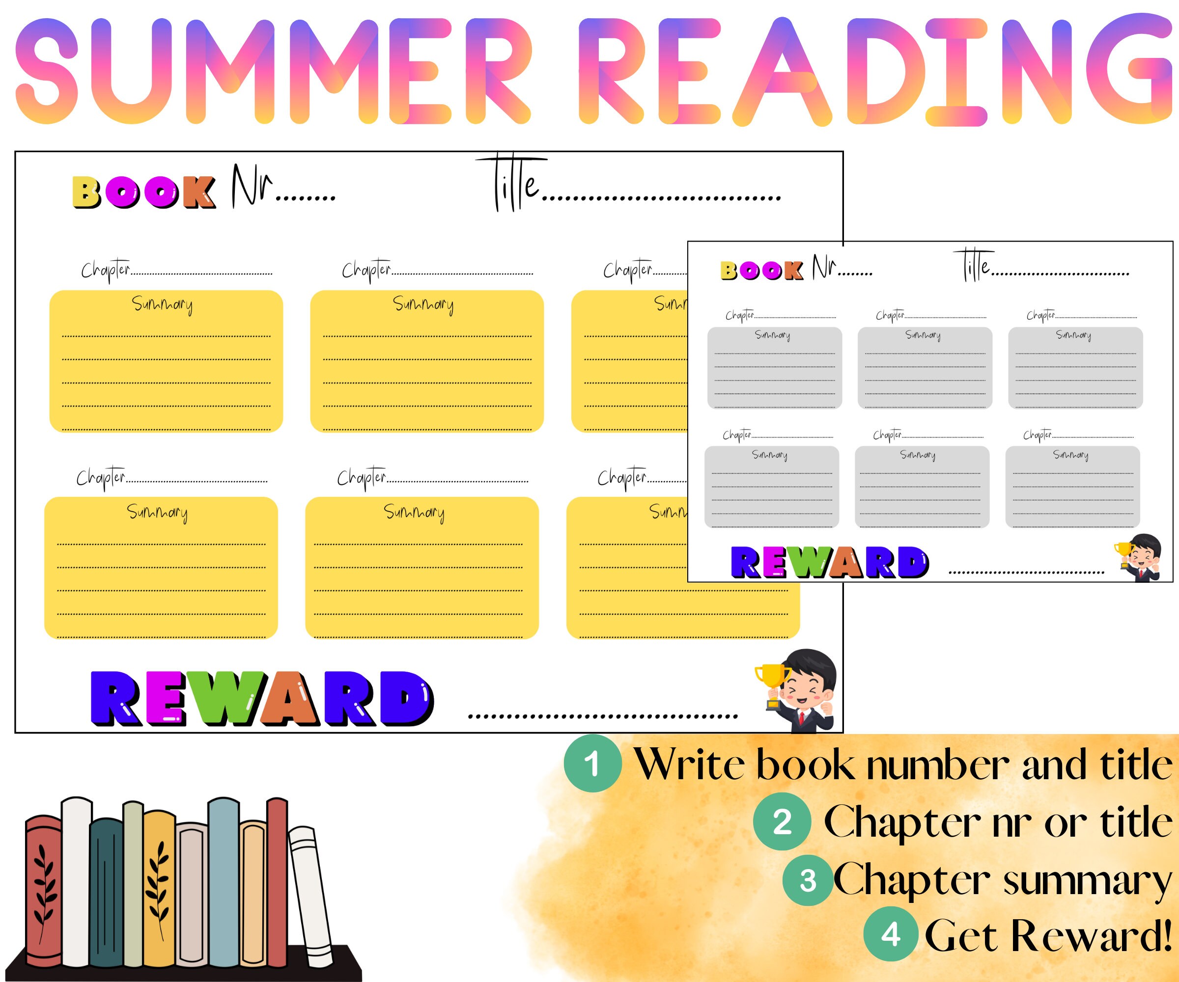 Summer Reading Printables for Kids, Printable Summer Reading Tracker ...