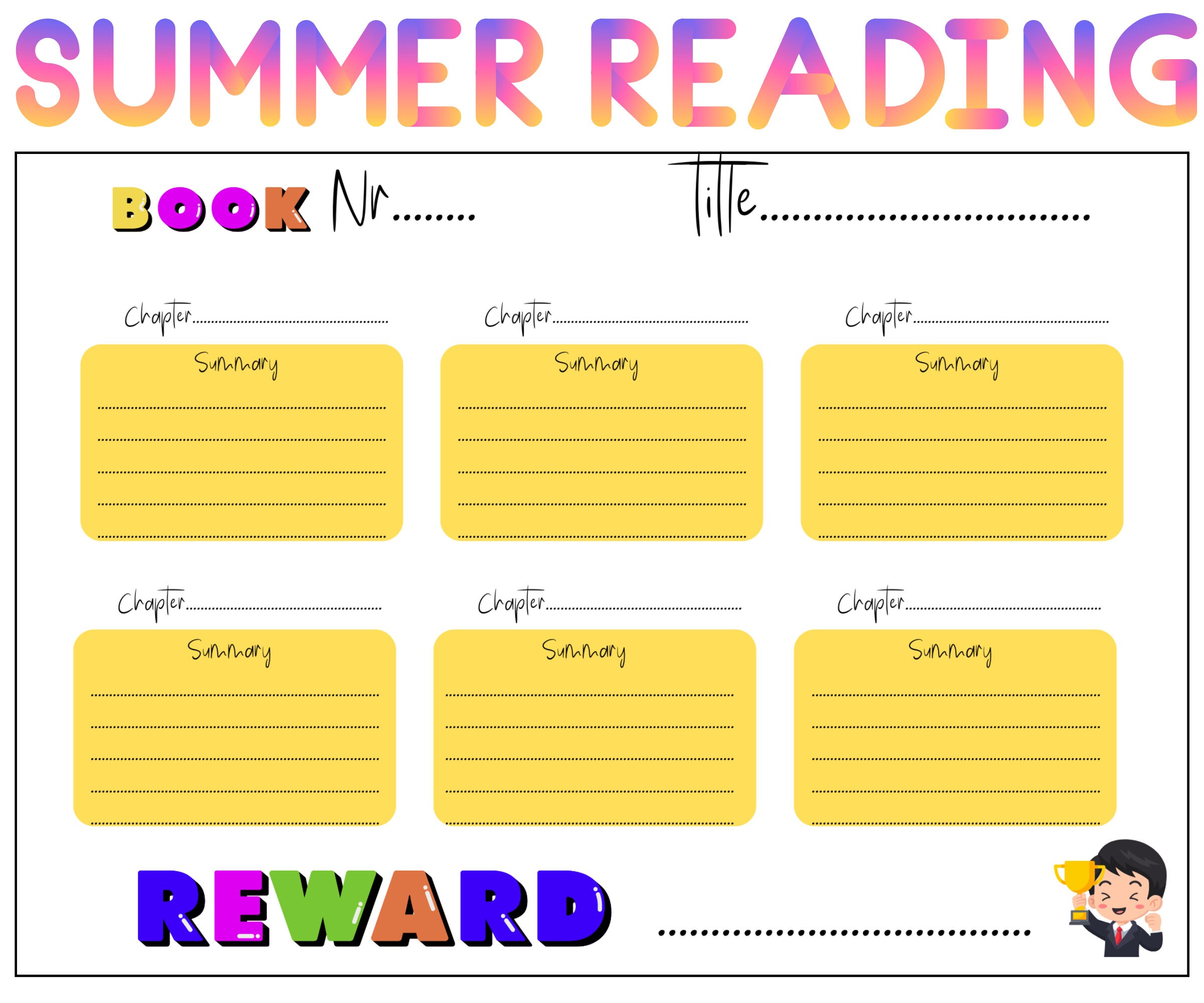 Summer Reading Printables for Kids, Printable Summer Reading Tracker ...