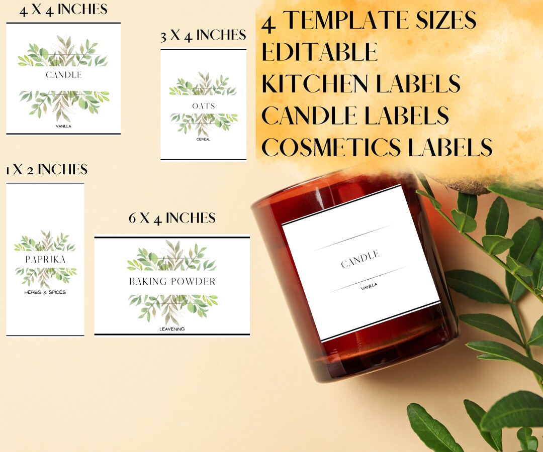 Editable Kitchen Labels, Pantry Jar Labels Templates, Bottle Labels ...