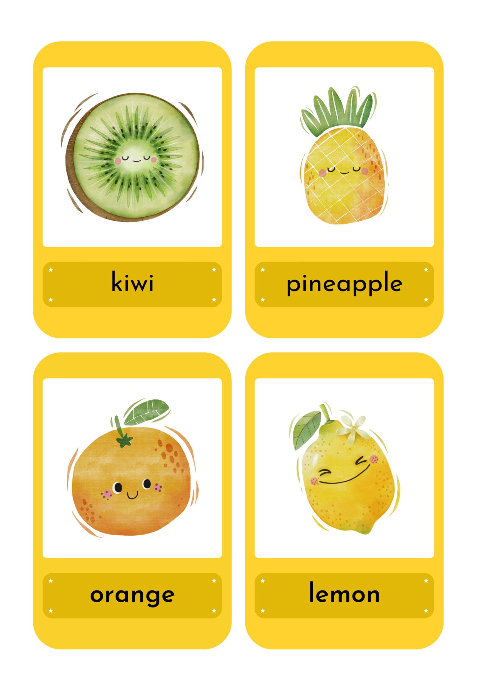 Fruits and Vegetables Flashcards for Toddlers, Printable Vegetables ...