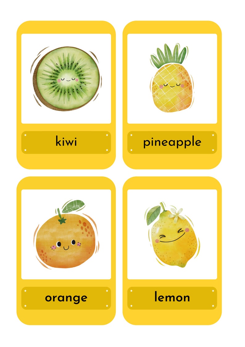 Fruits and Vegetables Flashcards for Toddlers, Printable Vegetables ...