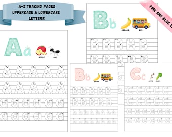 Printable Large Alphabet Tracing Learn the Alphabet Tracing - Etsy UK