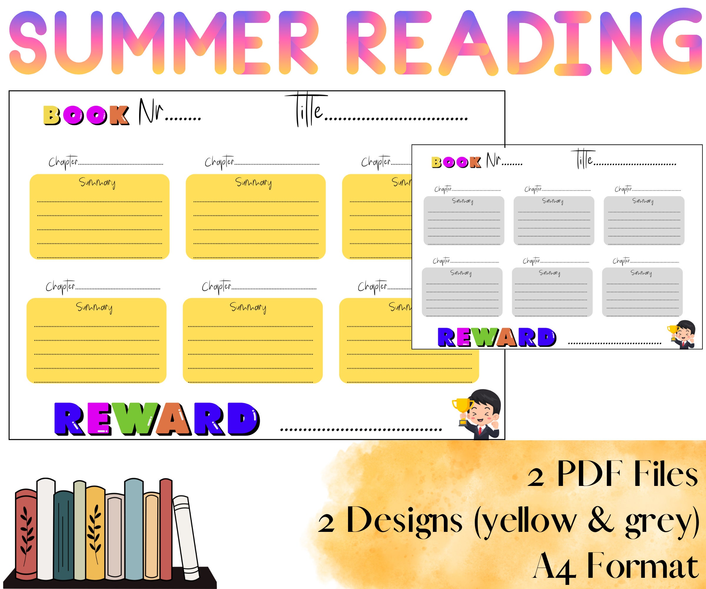 Summer Reading Printables for Kids, Printable Summer Reading Tracker ...