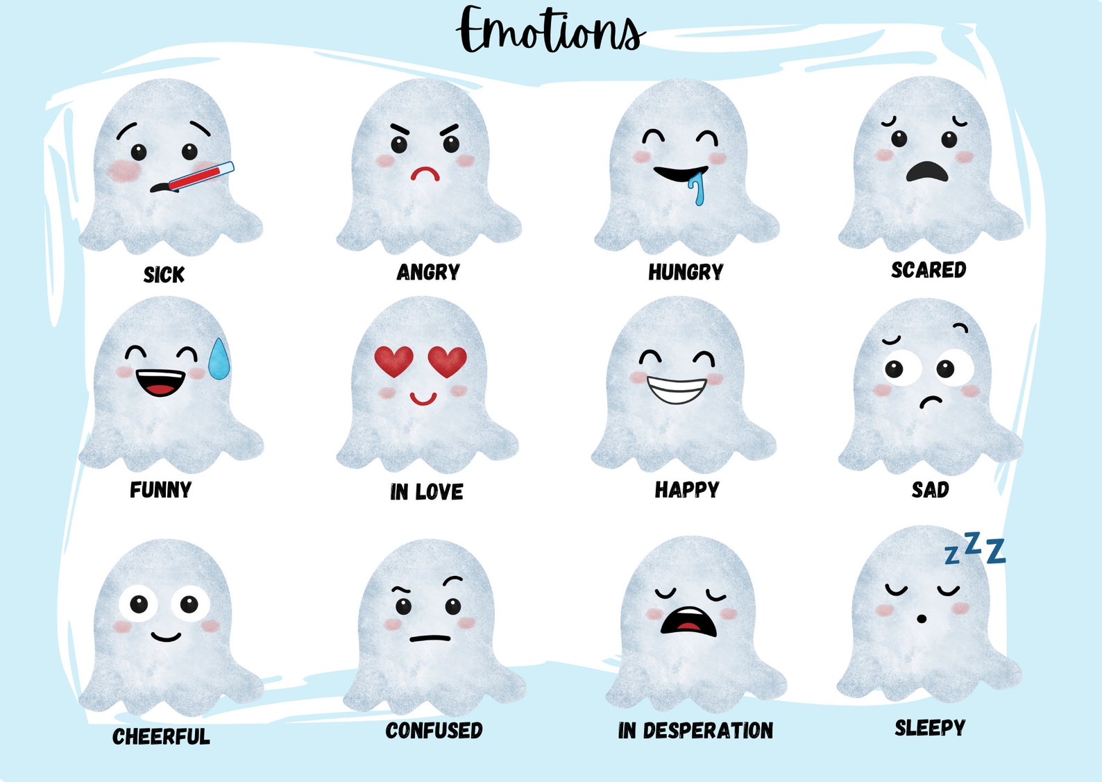 Emotions Learning for Kids, Printable Feelings Pages for Kids, Emotions ...