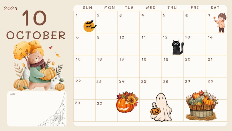 Calendar 2024 for Kids and Family PDF Printable Themed - Etsy