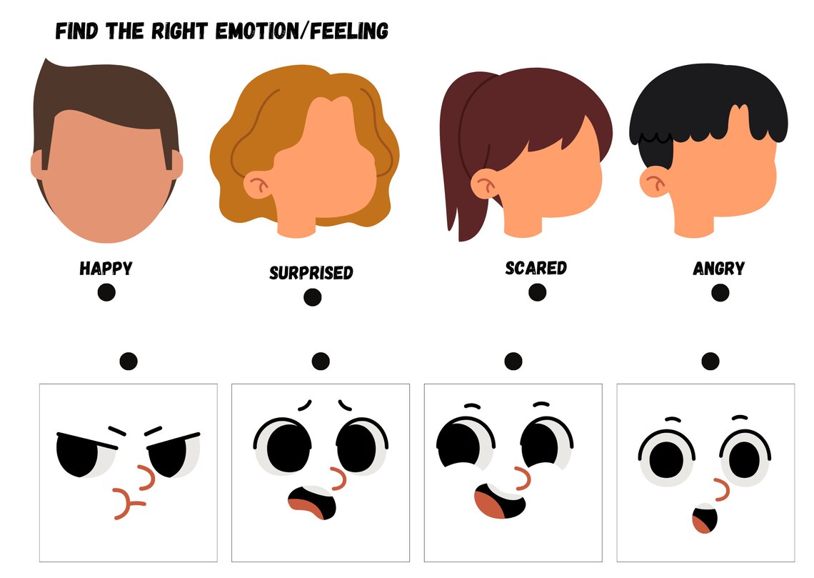 Emotions Learning for Kids, Printable Feelings Pages for Kids, Emotions ...