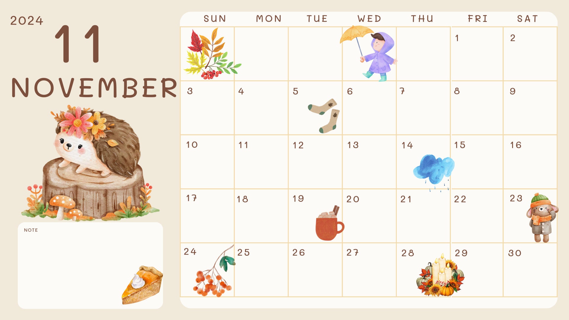 Calendar 2024 for Kids and Family PDF Printable Themed - Etsy