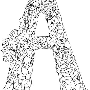 Alphabet Coloring Pages Floral Print, Printable Alphabet Letters ...