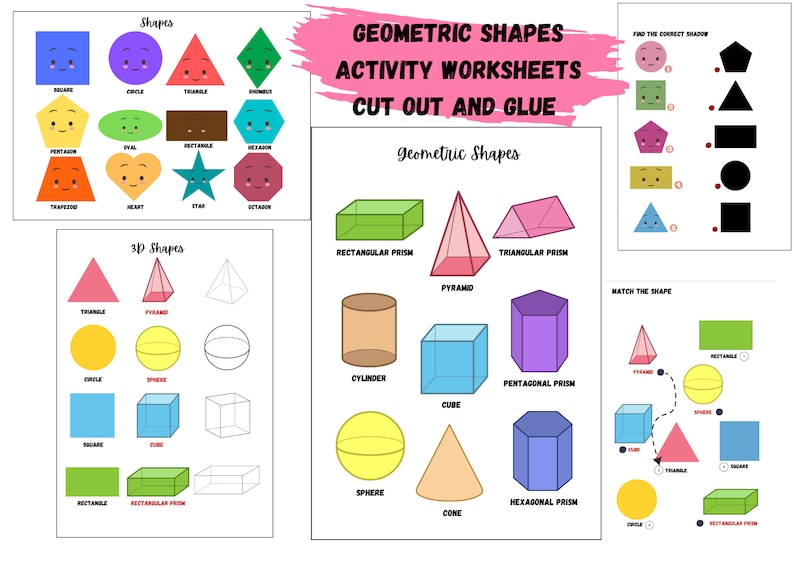 Shapes Poster, Shapes Printable Activity Pages for Toddlers, Shapes ...