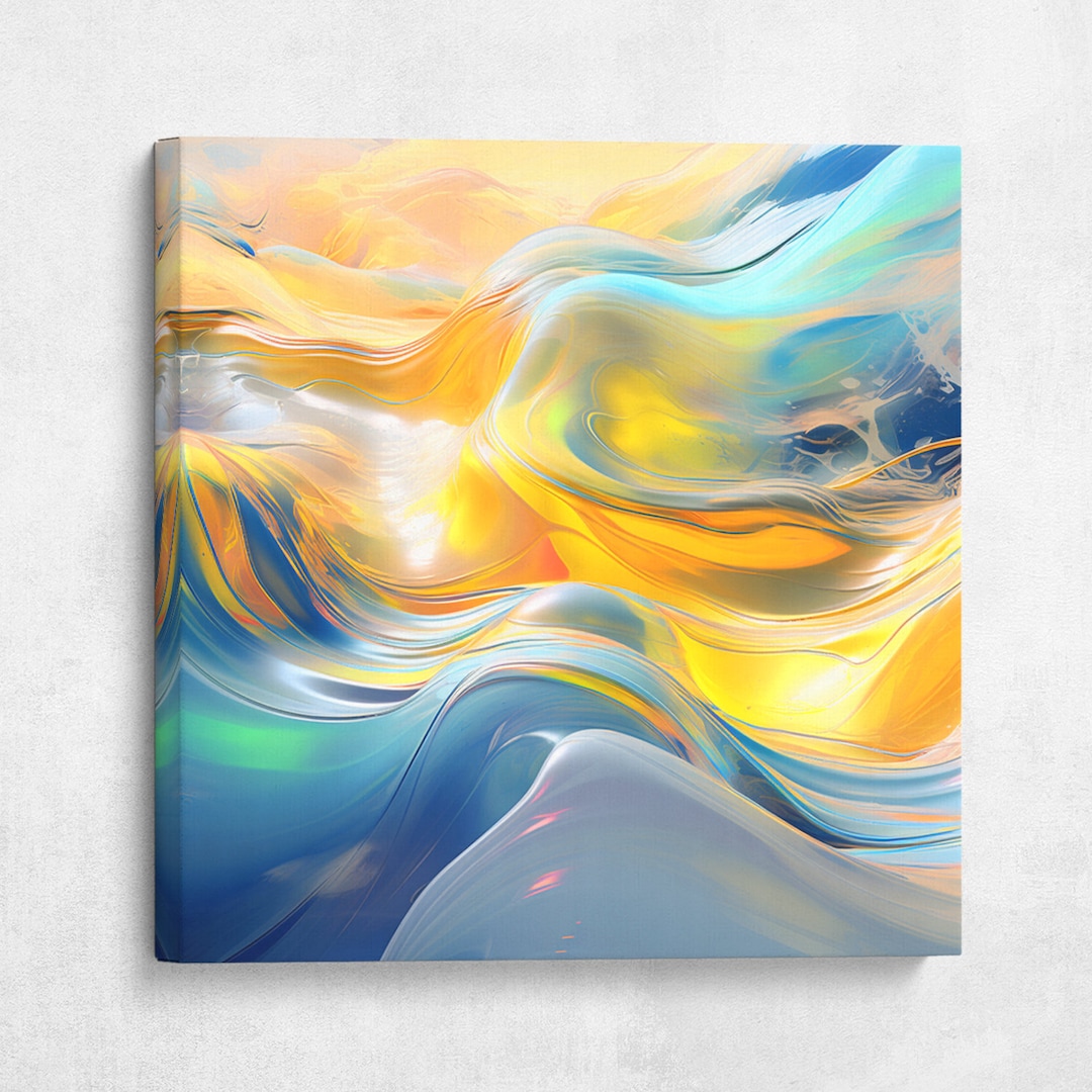 Abstract Painting of Flowing Paint Canvas Print - Etsy