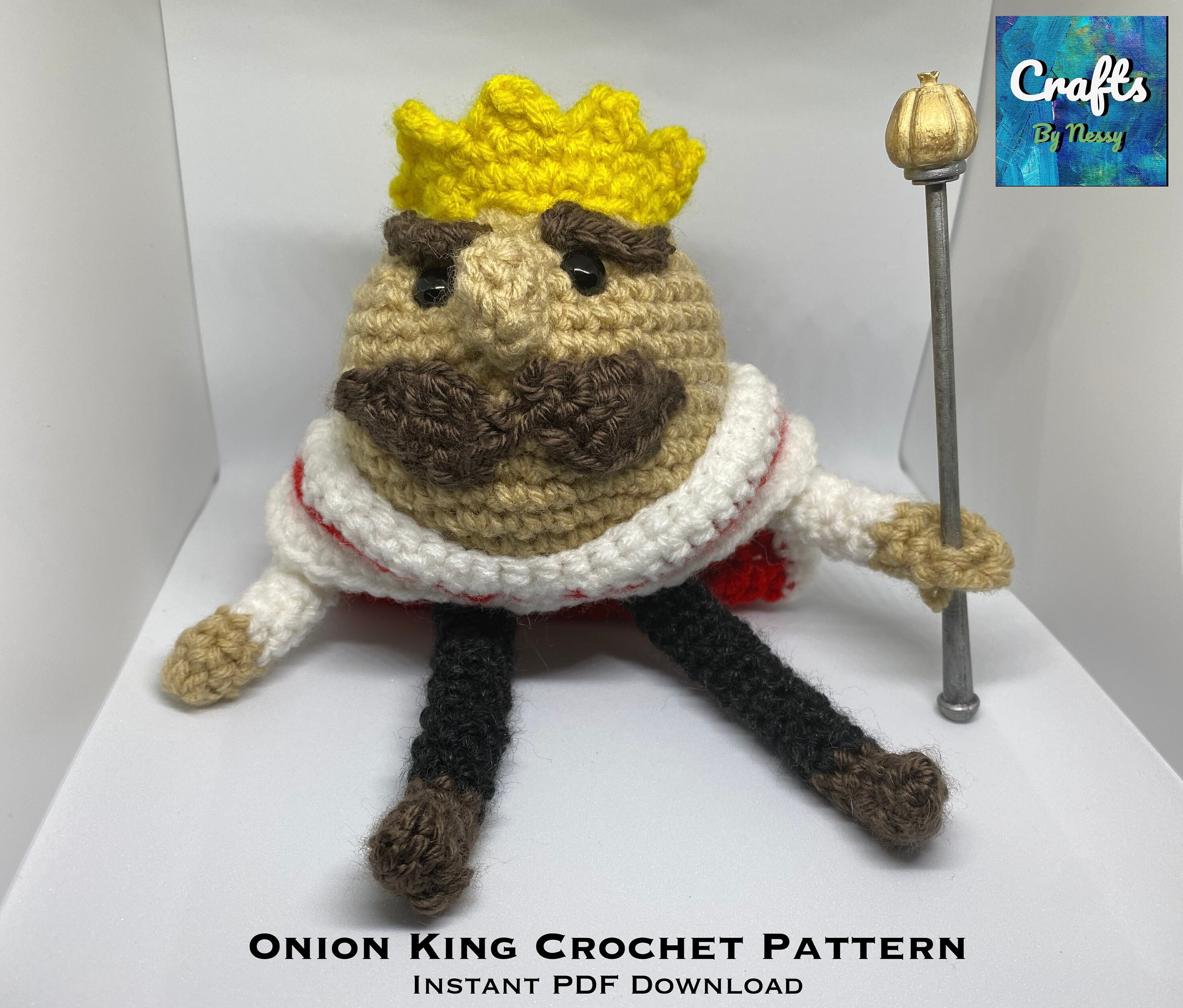 Onion King Crochet Pattern - Overcooked - Etsy