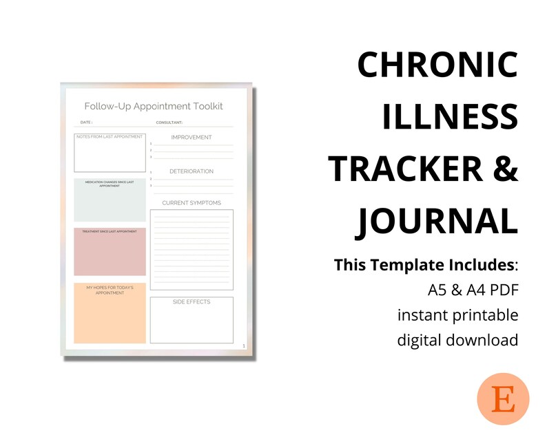 Chronic Illness Tracker ~ Chronic Illness Journal ~ Spoonie Journal ...