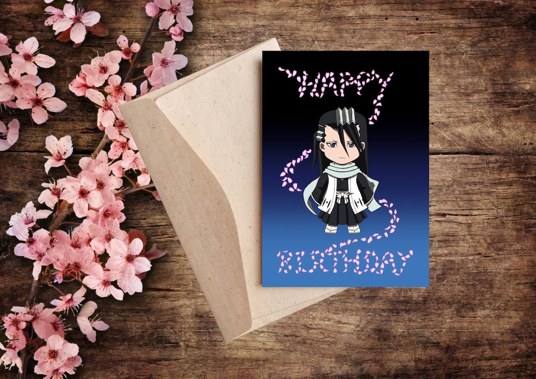 Chibi Byakuya Kuchiki Bleach Birthday Card - Etsy UK