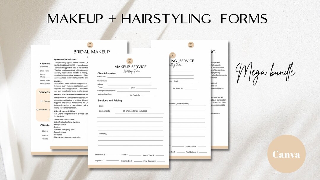 Editable Freelance Hair & Makeup Artist Contract Template, Service ...