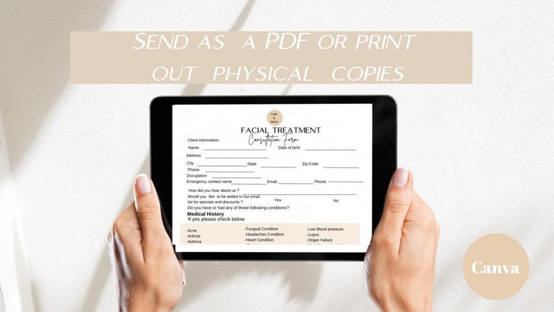 Professional Facial Treatment Forms Beauty Salon - Etsy