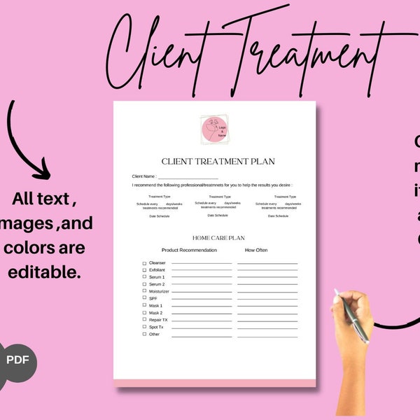 Client Treatment Plan - Etsy
