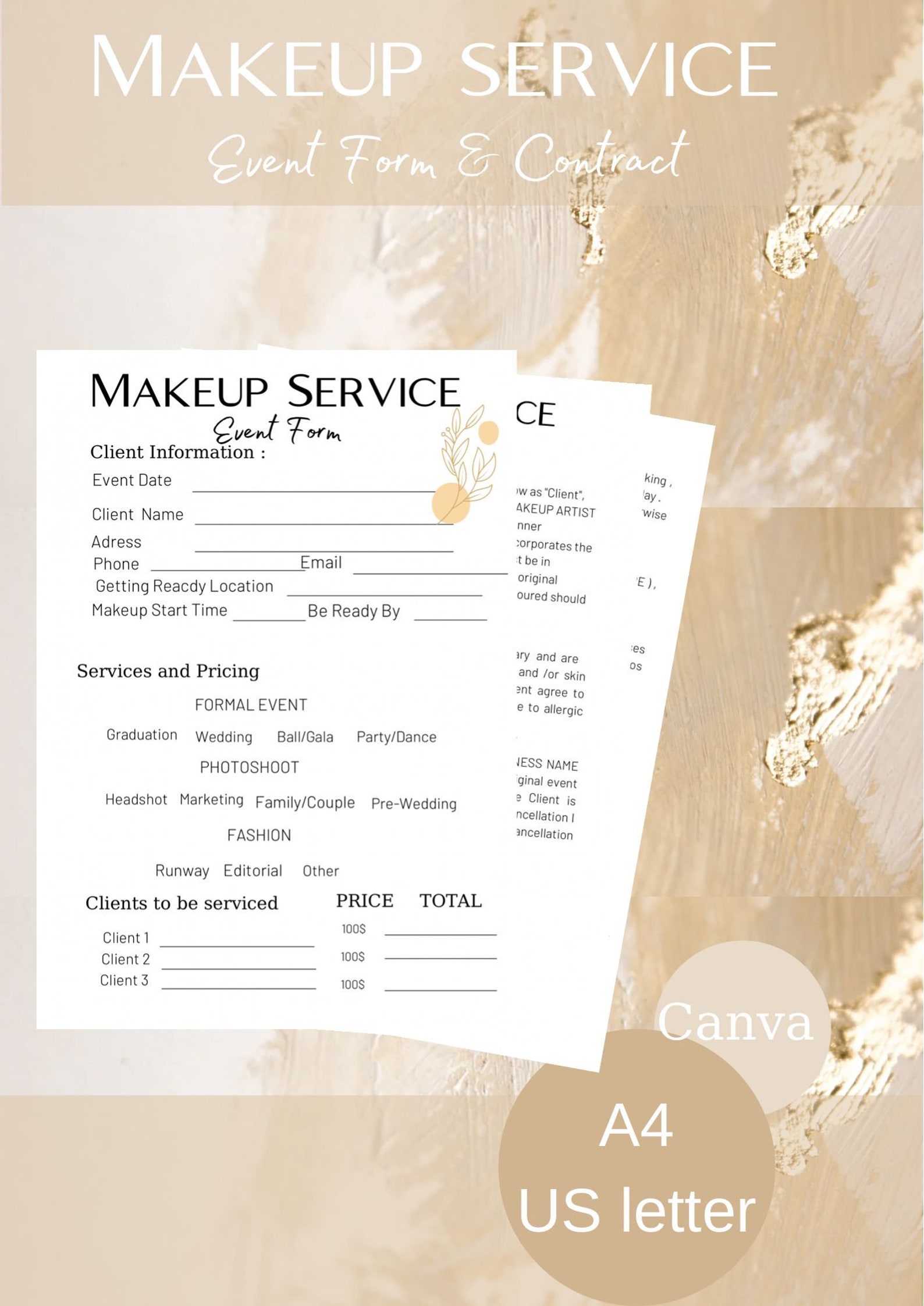 Editable Makeup Contract Template,freelance Makeup Artist Contract ...