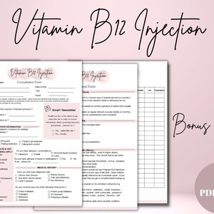 Editable Vitamin B12 Injection Forms, B12 Client Intake Form, Client ...