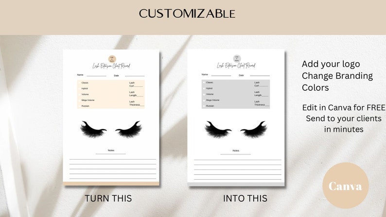 Lash Extension Intake Form, Liability Waiver, and Client Lash Record ,lash Extension Intake ...