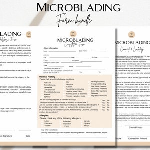 Professional Microblading Forms,editable Esthetician Templates ...