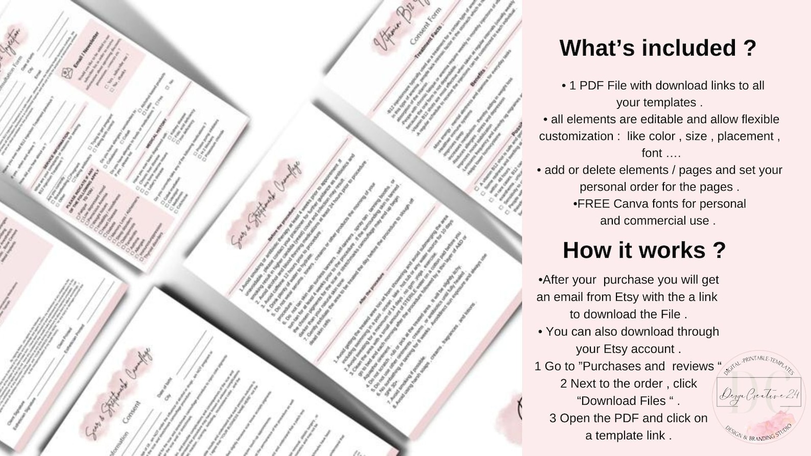 Editable Vitamin B12 Injection Forms, B12 Client Intake Form, Client ...