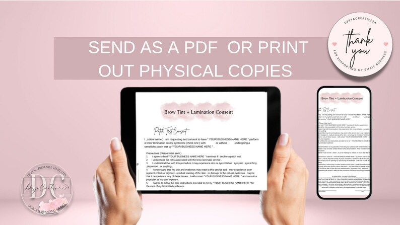 Brow Tint Lamination Consent Form I DIY Editable Printable 1 Page Canva ...