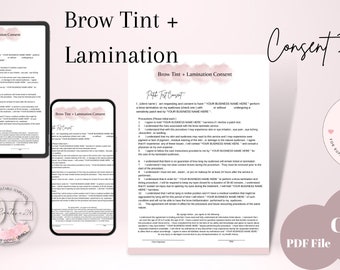 Editable Brow and Lash Tint Consent Form - Etsy Canada