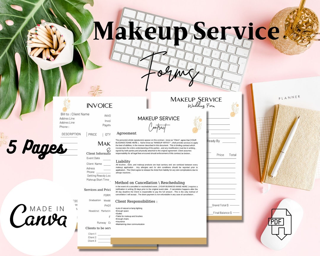 MUA Contract Template, Makeup Artist Contract, Makeup Contract ...