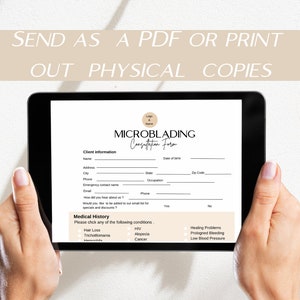Professional Microblading Forms,editable Esthetician Templates ...