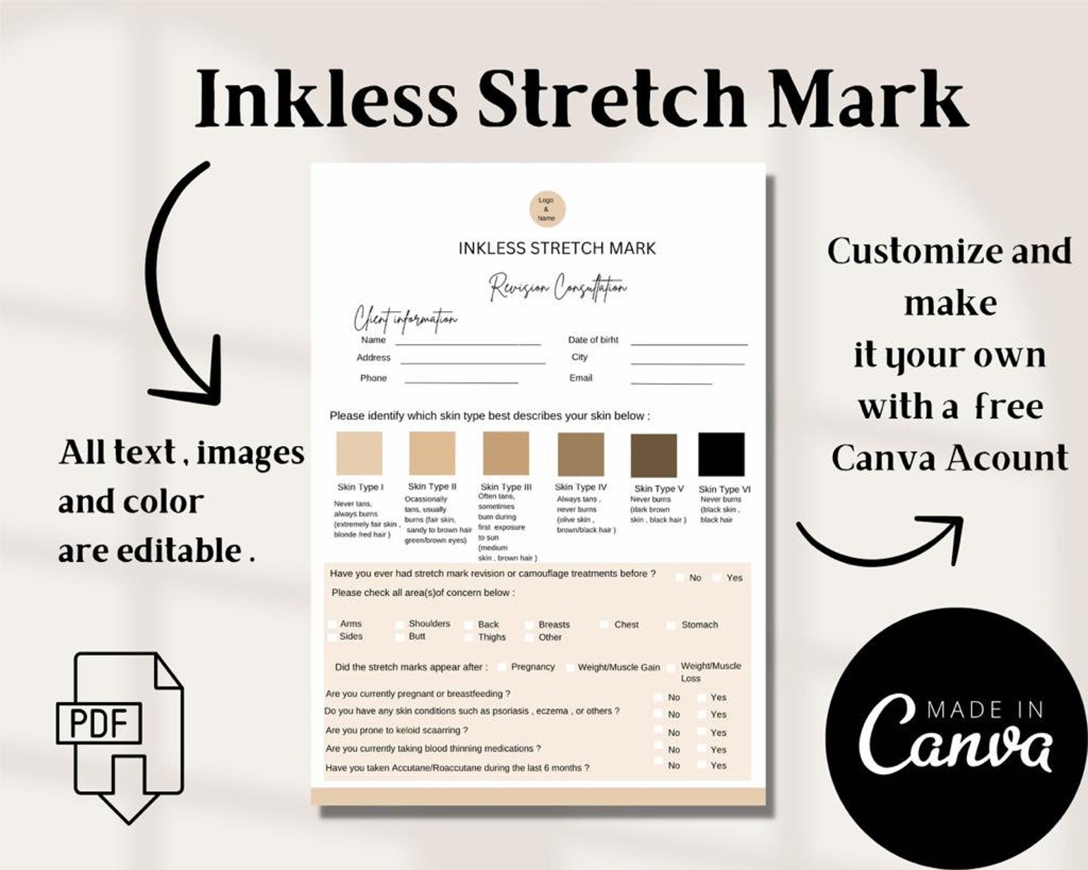 Stretch Mark Removal , Esthetician Form , Inkless Stretch Mark Revision ...