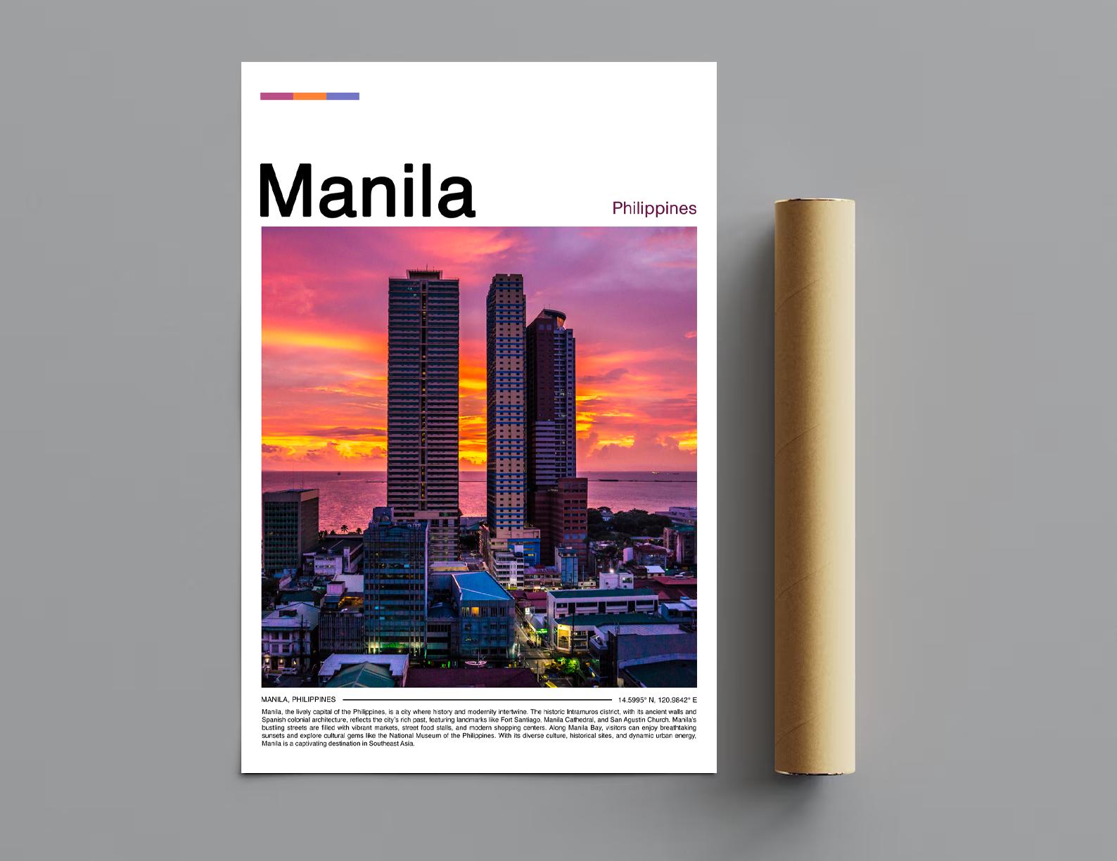 Manila Print, Manila Poster, Manila Wall Art, Manila Art Print, Manila ...