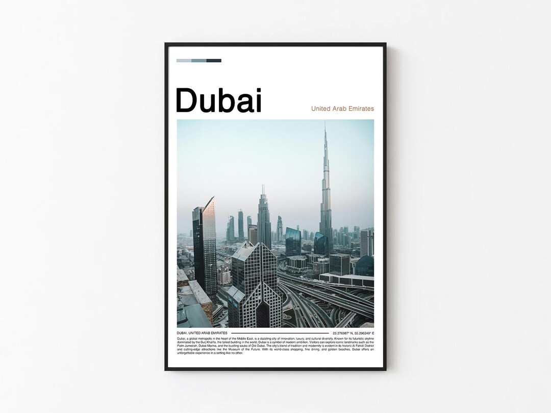 Dubai Print, Dubai Art Print, Dubai Poster, Dubai Skyline, Dubai Gift ...