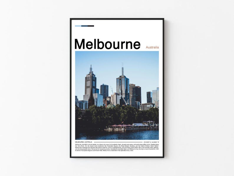 Melbourne Print, Melbourne Poster, Melbourne Wall Art, Melbourne Art ...