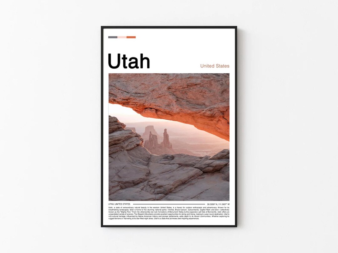 Utah Print, Utah Poster, Utah Wall Art, Utah Art Print, Utah Photo ...