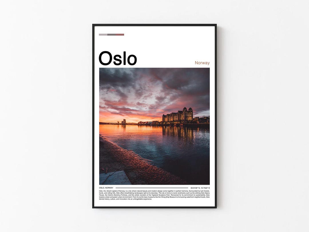 Oslo Print, Oslo Skyline, Oslo Wall Art, Oslo Poster, Oslo Art Print ...