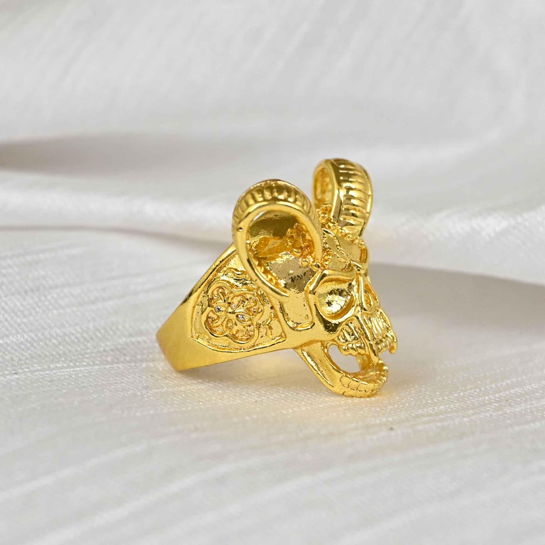 Gold Baphomet, Baphomet Ring, Men’s Ring, Goat of Mendez, Satan Ring ...